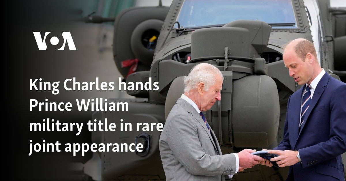 King Charles hands Prince William military title in rare joint appearance