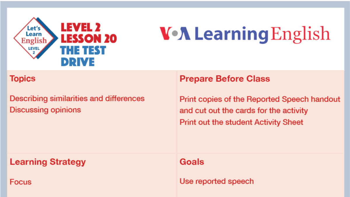 Let’s Learn English - Level 2 - Lesson 20