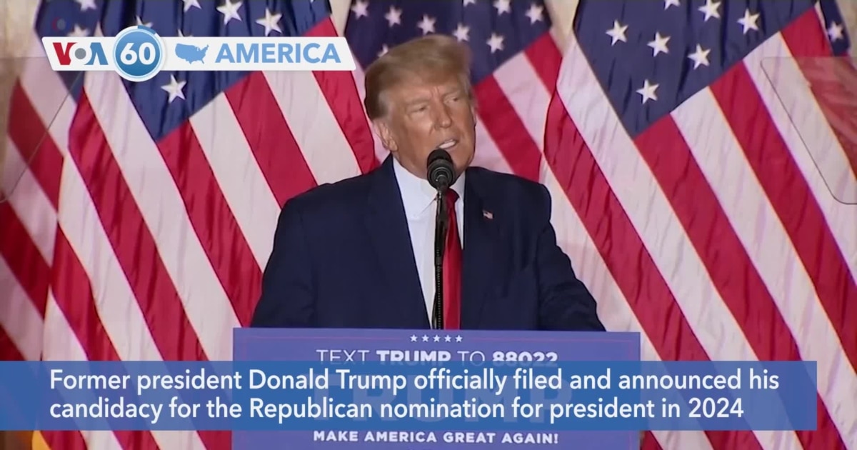 VOA60 America - Former president Donald Trump announces presidential ...