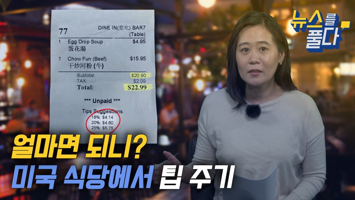 [뉴스를 풀다] 얼마면 되니 미국 식당에서 팁 주기 L Voa