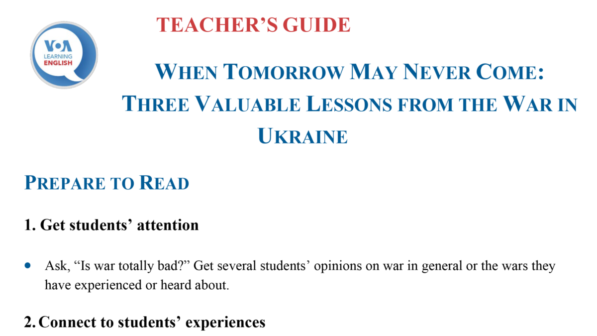 Three Lessons from the War in Ukraine - Lesson Plan