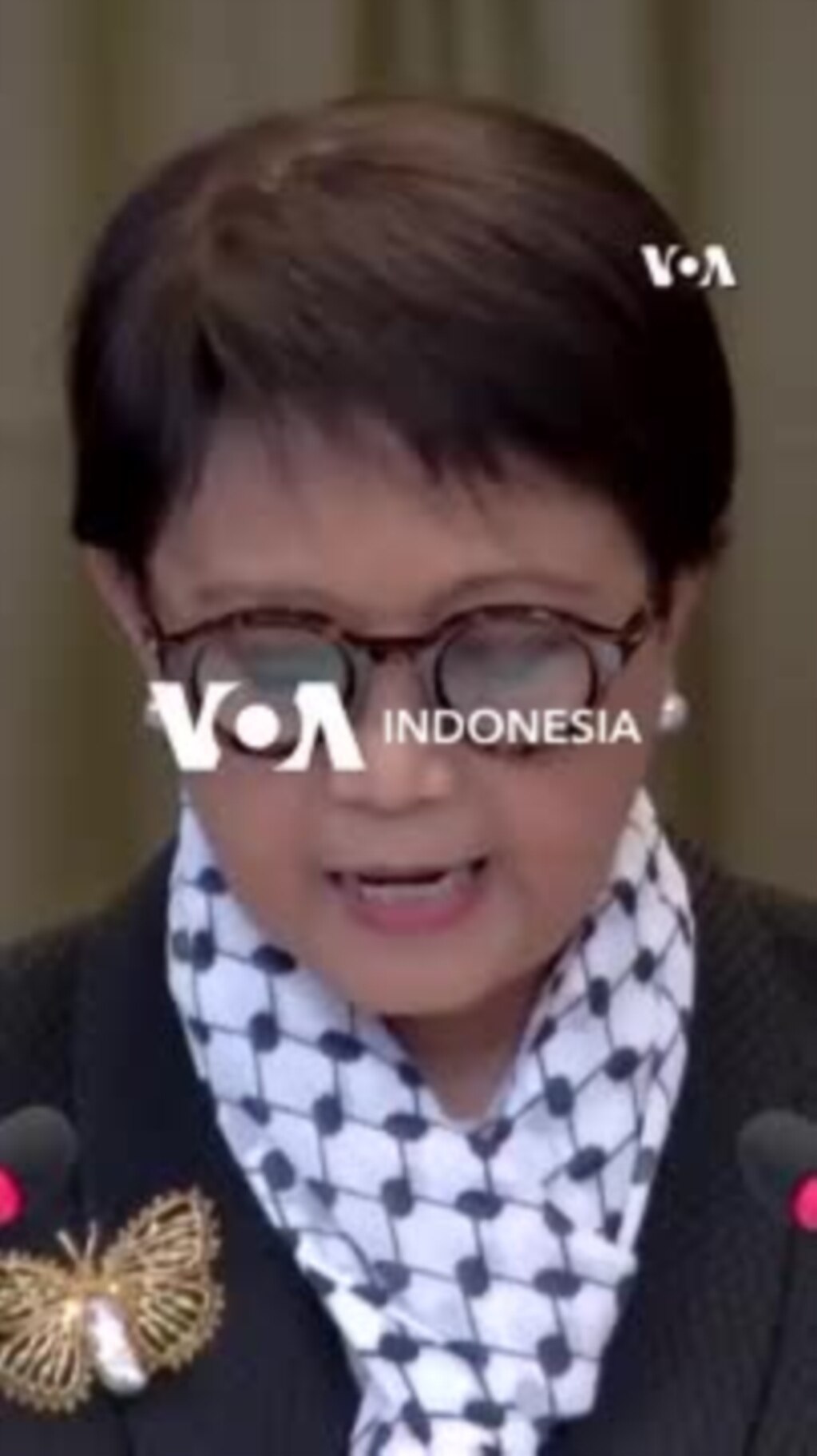 Berkalung Keffiyeh di ICJ, Menlu Retno: 'Israel Lakukan Apartheid' Berkalung Keffiyeh di ICJ, Menlu Retno: 'Israel Lakukan Apartheid'