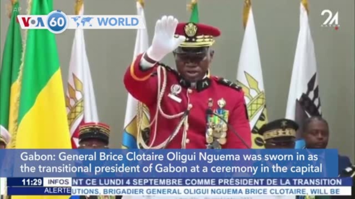 VOA60 World- General Brice Clotaire Oligui Nguema sworn in as the ...