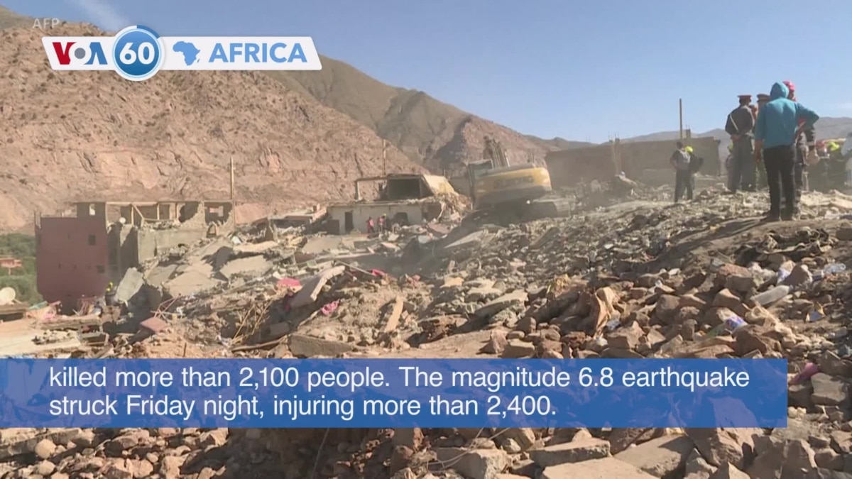 VOA60 Africa- Rescuers in Morocco searched Monday for remaining ...