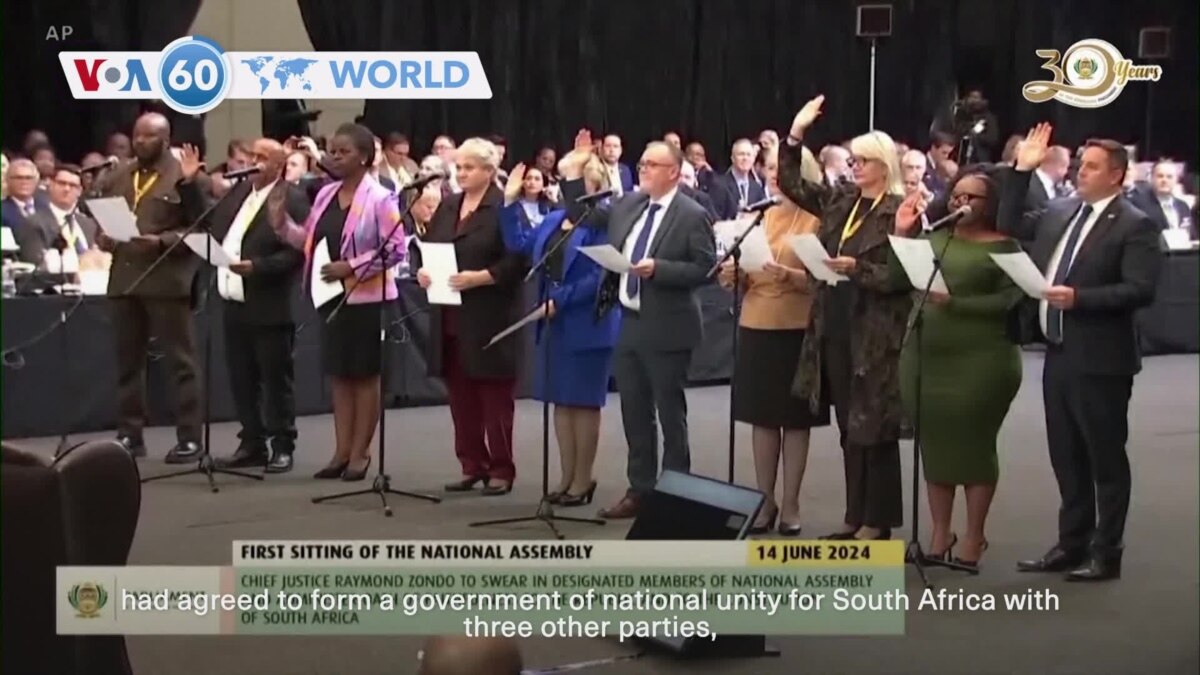 VOA60 World - South Africa’s ANC forms unity government