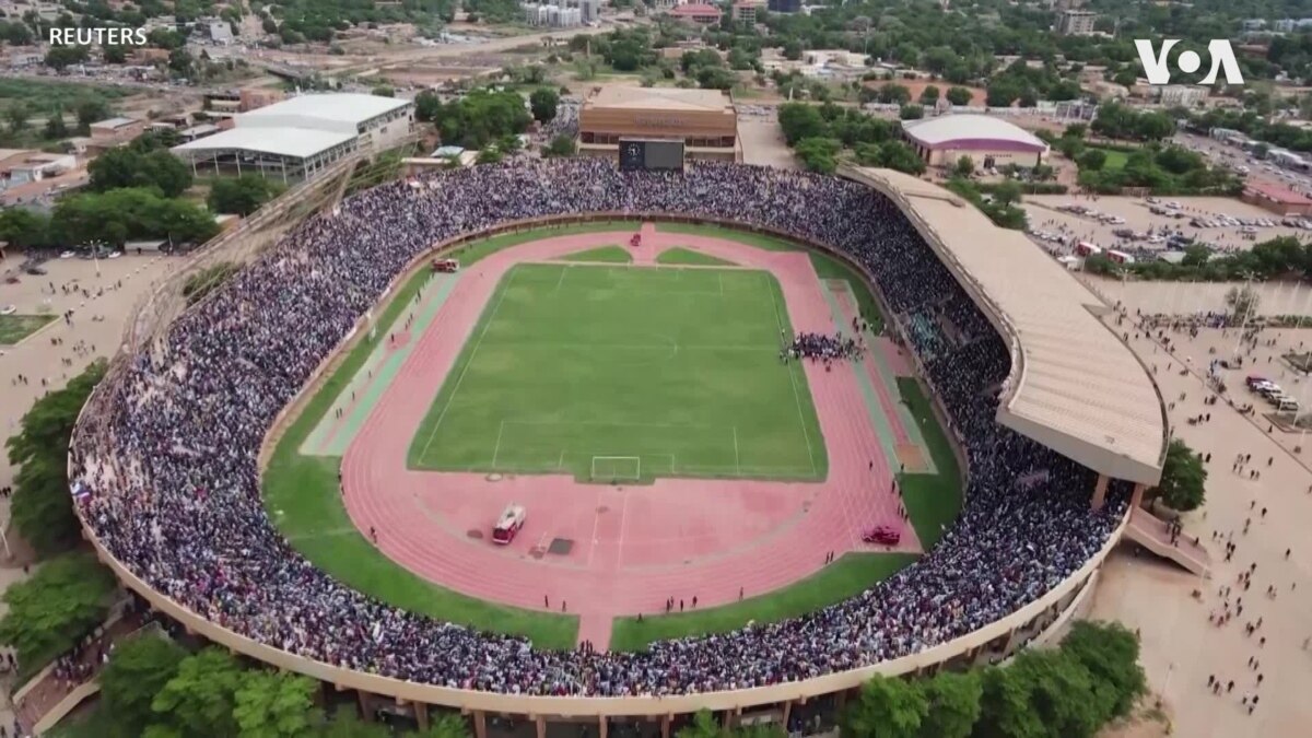 Supporters of Niger Coup Storm National Stadium for Military Rally