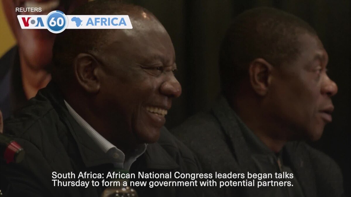 VOA60 Africa - South Africa: ANC begins talks to form new government with potential partners