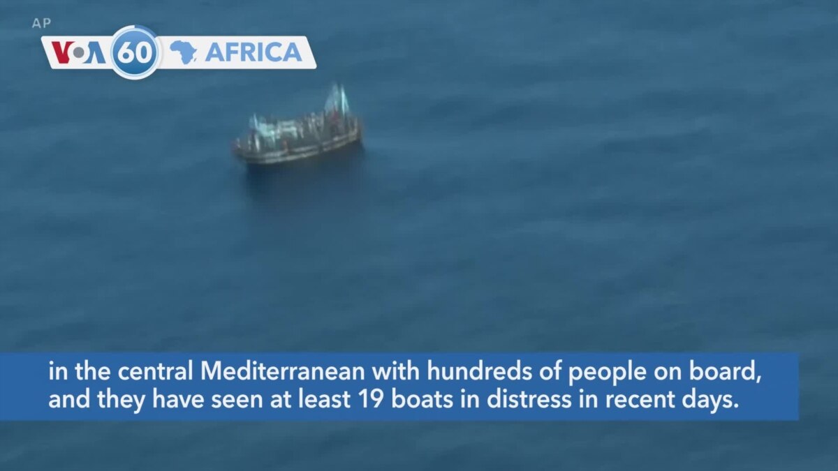 VOA60 Africa - Mediterranean: Boat with 400 migrants in distress VOA60 Africa - Mediterranean: Boat with 400 migrants in distress