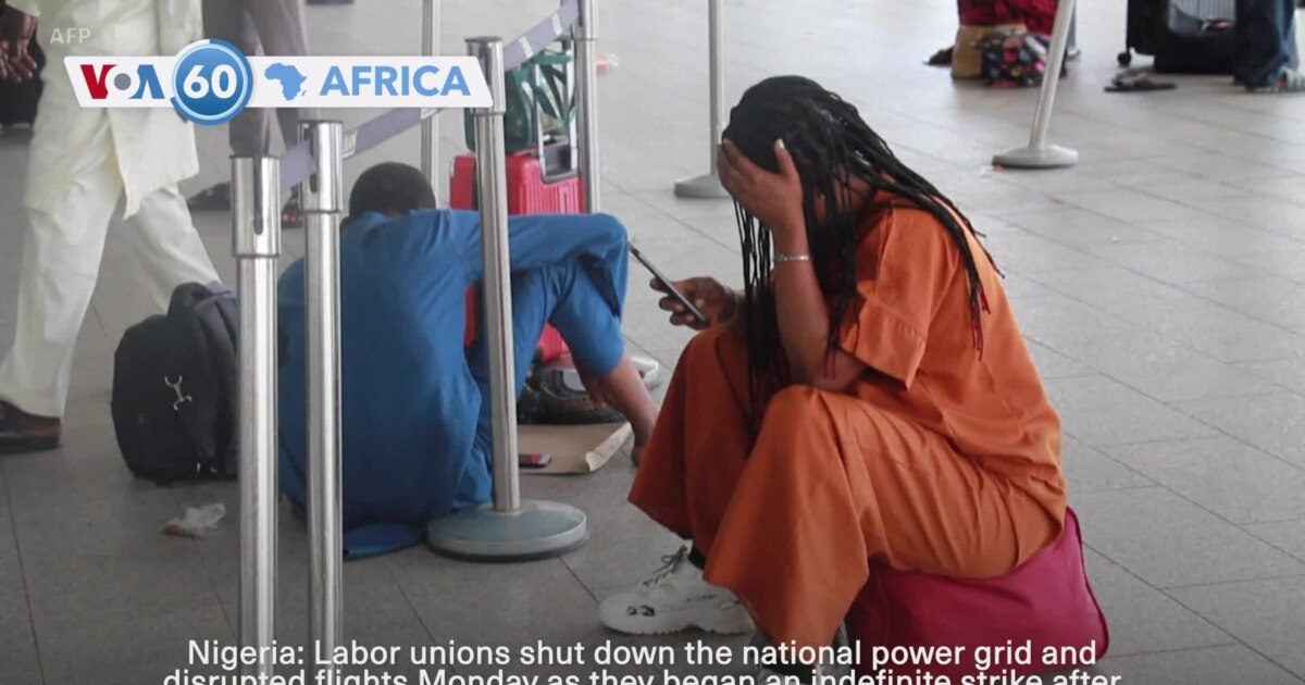 VOA60 Africa - Nigeria's unions suspend strike for talks over new minimum wage