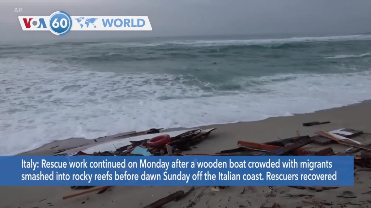 VOA60 World - Wooden Migrant Ship Splinters Apart, Killing at Least 62 ...