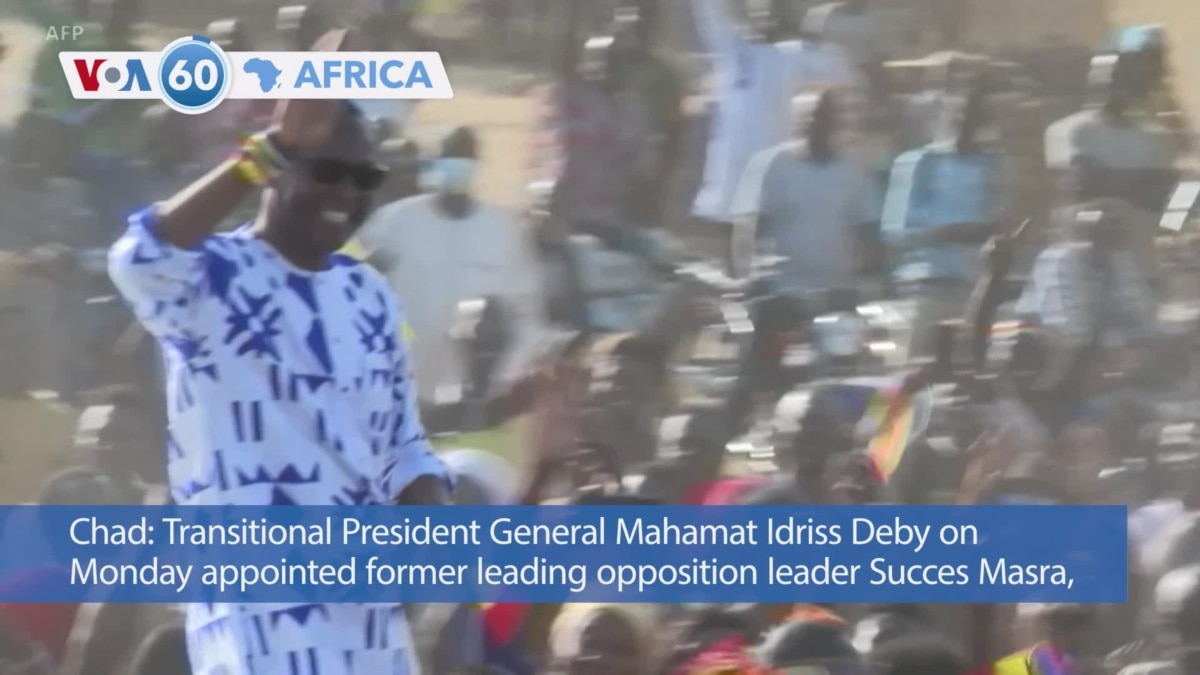 VOA60 Africa- Chad transitional President General Mahamat Idriss Deby ...