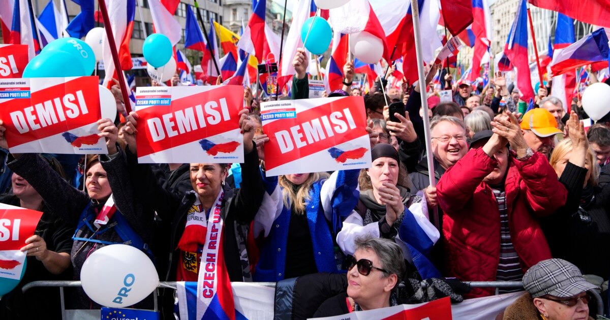 Thousands Turn Out for Anti-Government Protest in Prague