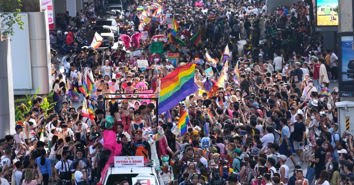 Thai PM Frontrunner Attends Pride Parade, Promising Same-Sex Marriage