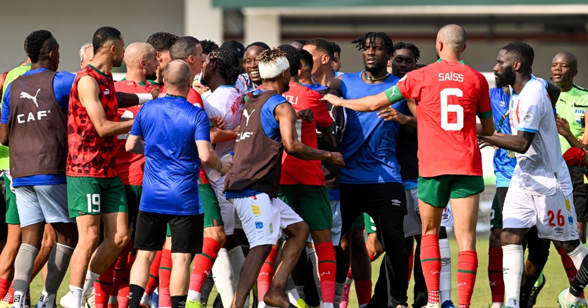CAN: échauffourée à la fin du match Maroc-RDC