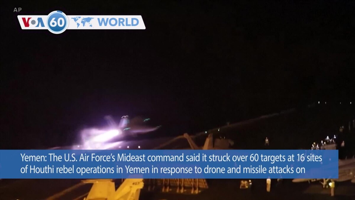 VOA60 World - U.S. Air Force’s Mideast command said it struck over 60 ...
