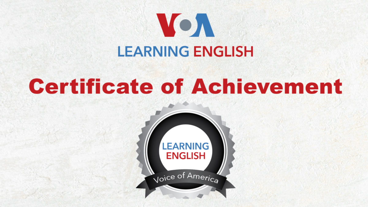 Let's Learn English with Anna Certificate of Achievement