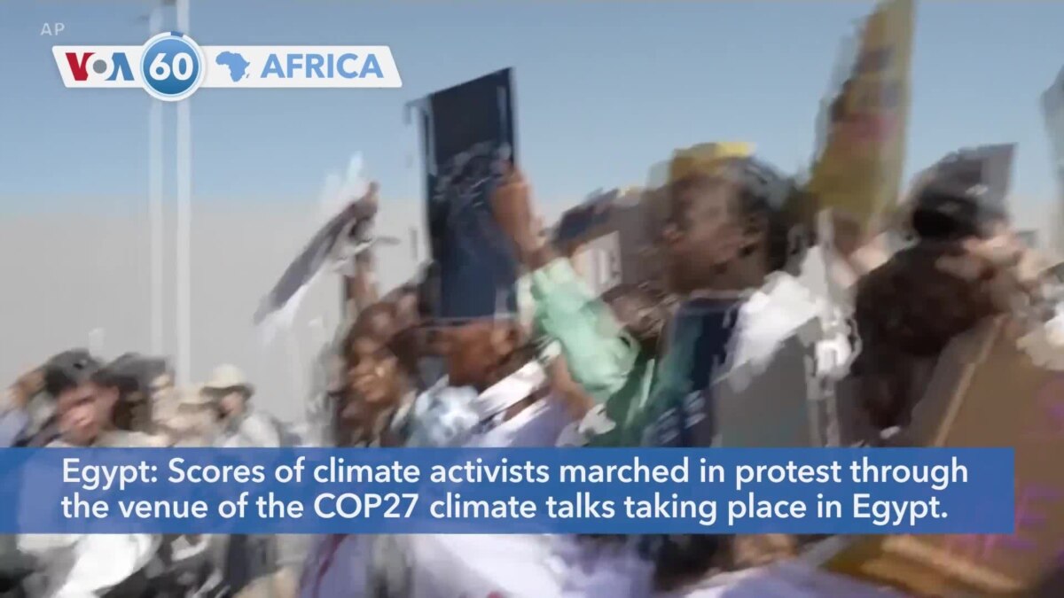 Voa60 Africa Egypt Scores Of Climate Activists March Through The