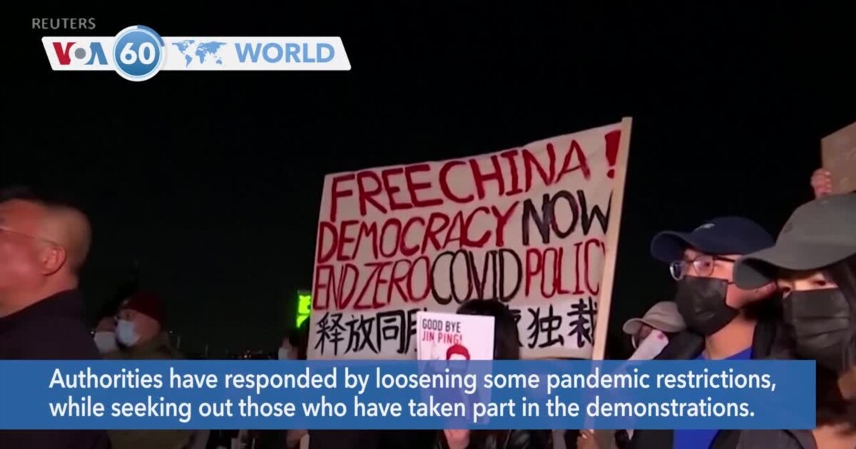 VOA60 World - Protests against China's zero COVID policy escalate