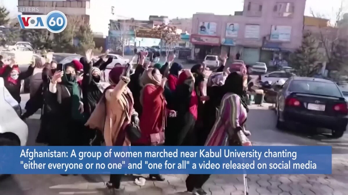 Voa60 World Women Continue Protests Against University Ban In Afghanistan