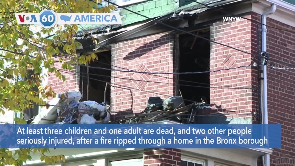 VOA60 America - Three children, one adult killed in Bronx, New York ...