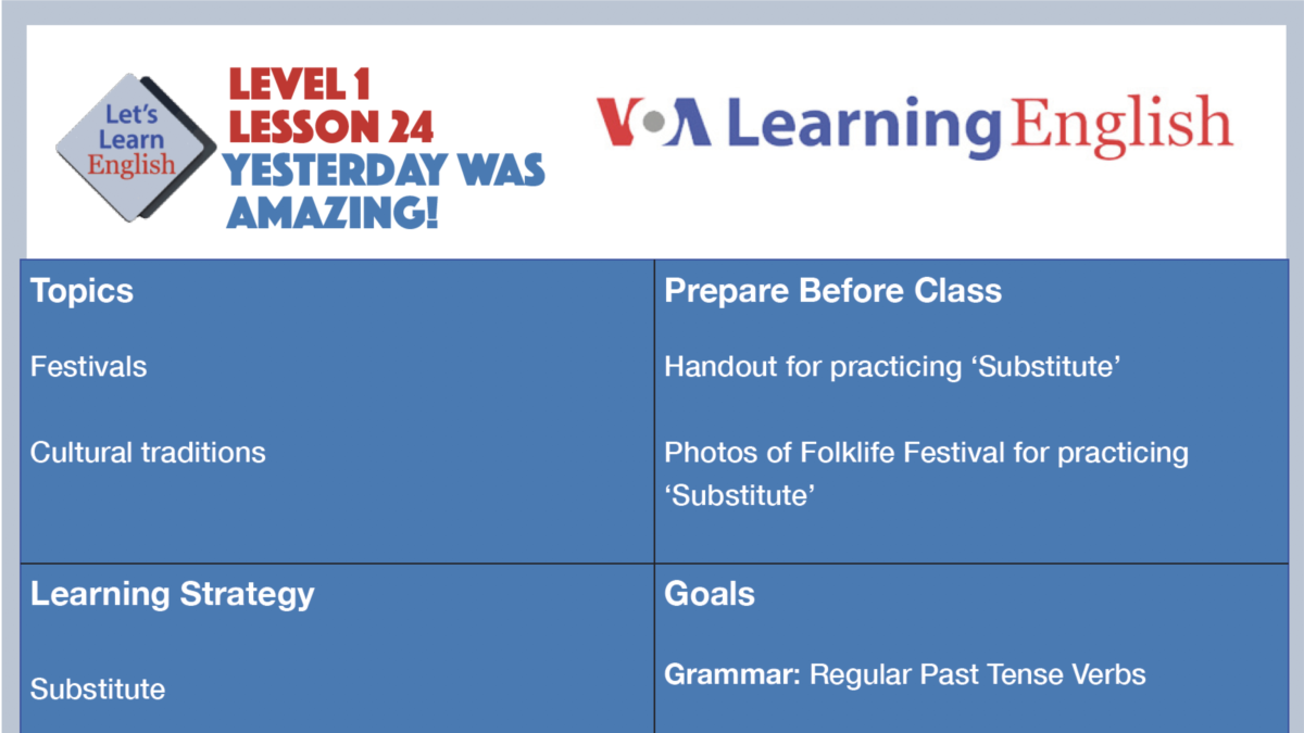 Let's Learn English - Level 1 - Lesson 24