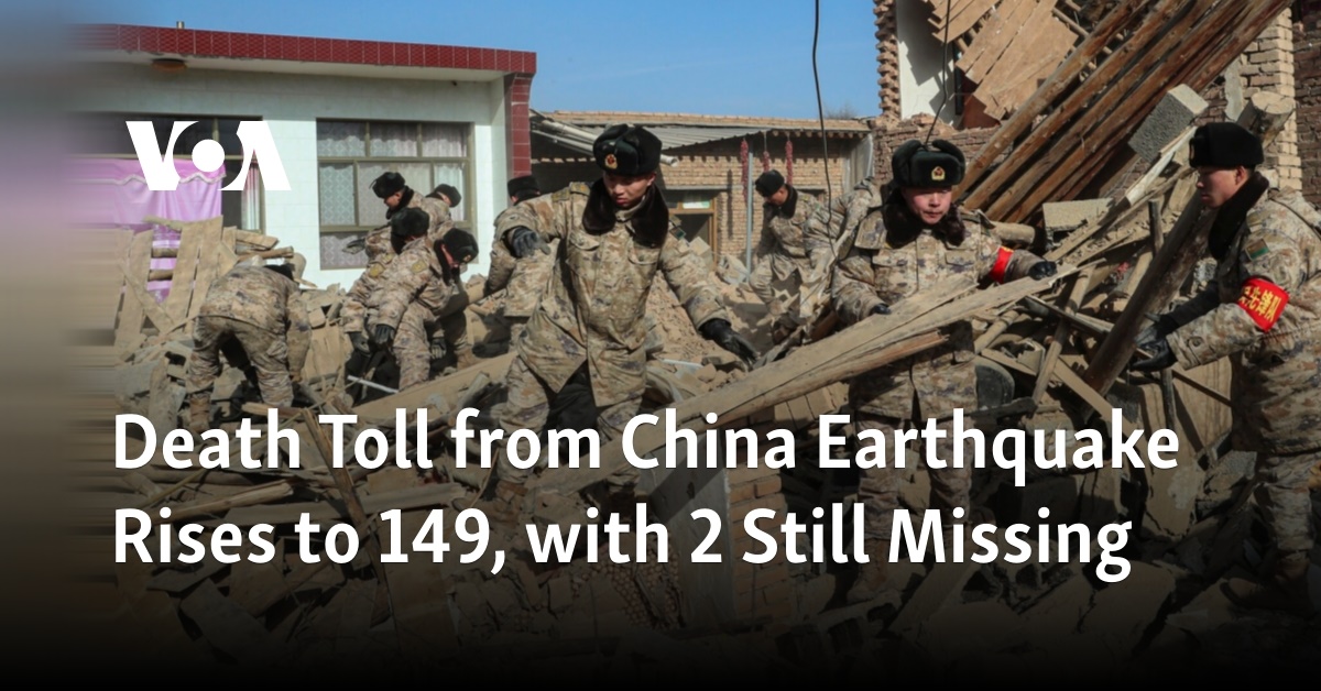 Death Toll from China Earthquake Rises to 149, with 2 Still Missing
