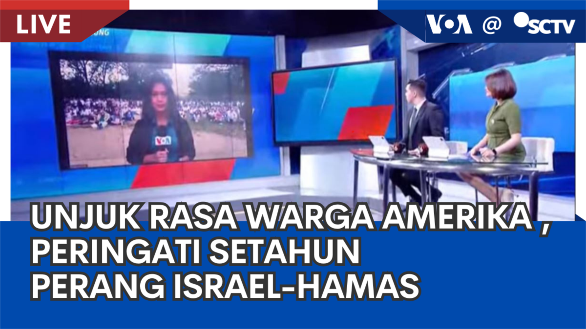 Laporan VOA untuk MOJI TV: Setaun Perang Hamas-Israel, Unjuk Rasa di Washington D.C