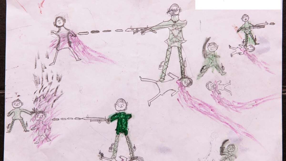 Children in Bangladesh's Rohingya Camps Draw Scenes of Horror