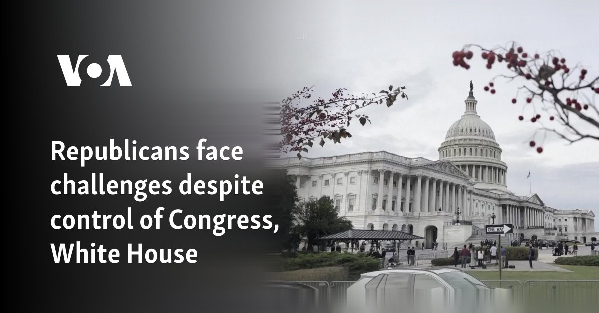 Republicans face challenges despite control of Congress, White House