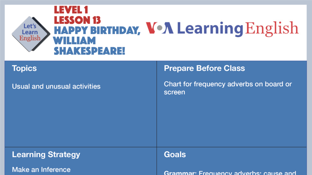 Let's Learn English - Level 1 - Lesson 13