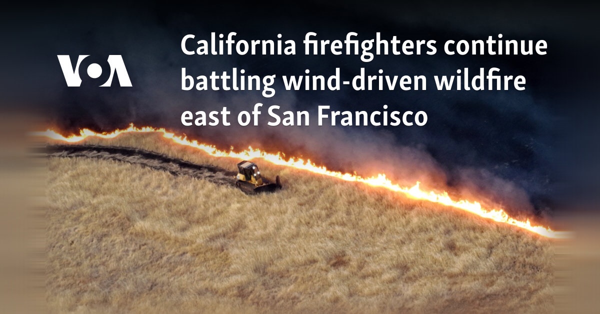 California firefighters continue battling wind-driven wildfire east of ...