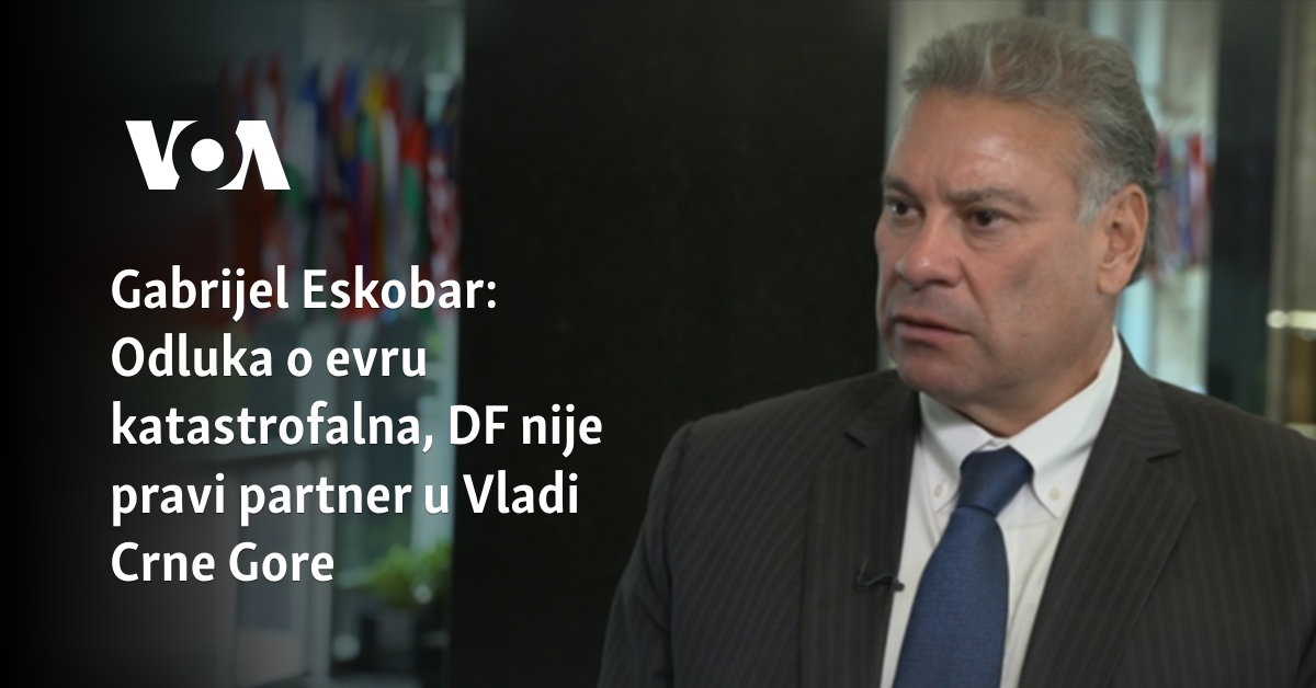 Gabrijel Eskobar: Odluka o evru katastrofalna, DF nije pravi partner u ...