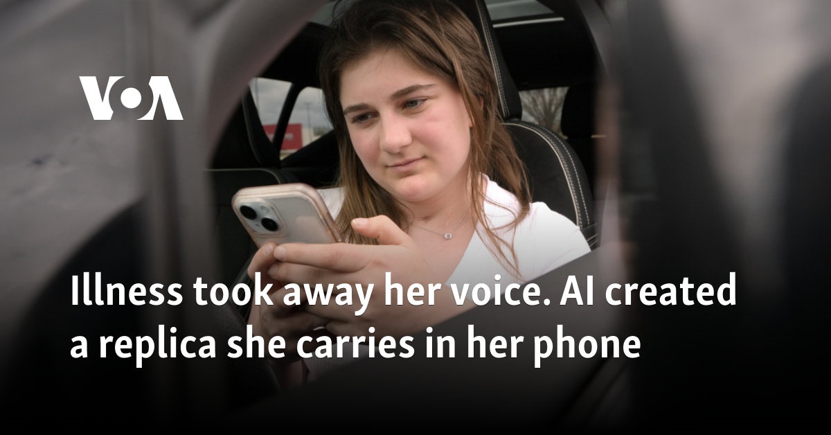 Illness took away her voice. AI created a replica she carries in her phone