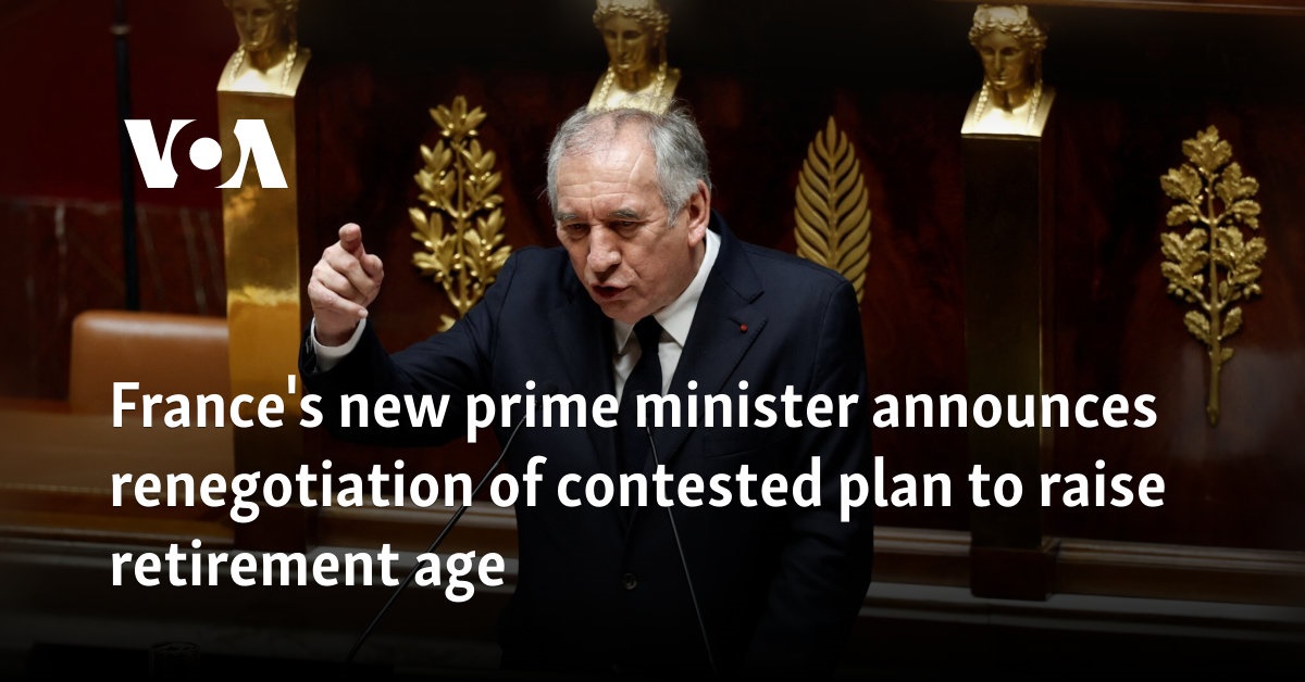 France's new prime minister announces renegotiation of contested plan ...