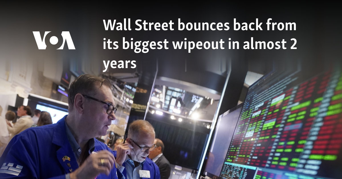 Wall Street bounces back from its biggest wipeout in almost 2 years