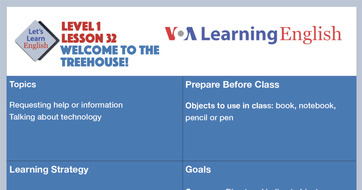 Let's Learn English - Level 1 - Lesson 32