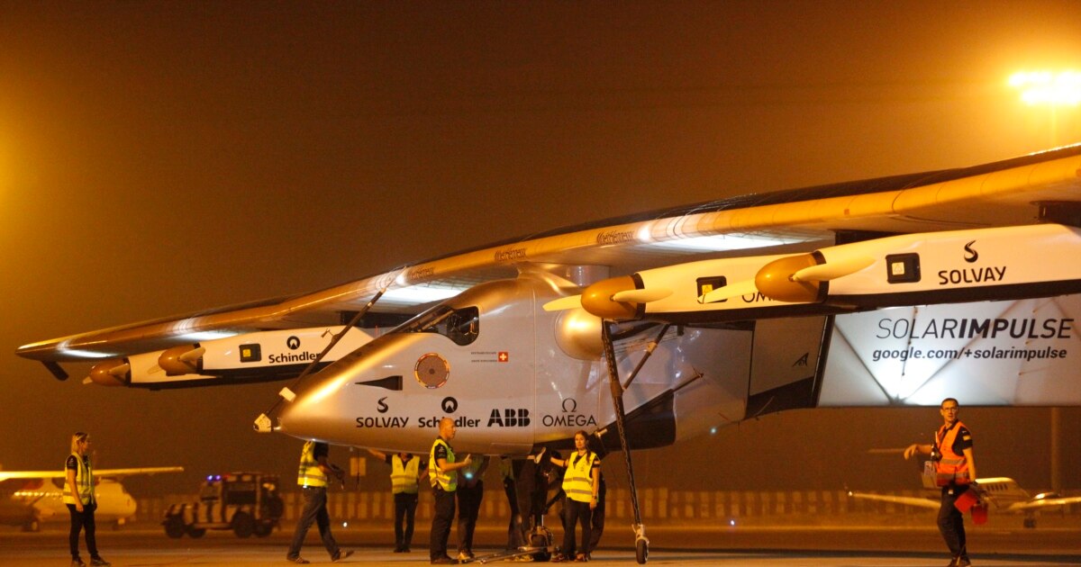 Solar Plane Aiming for First Round-The-World Flight Lands in India
