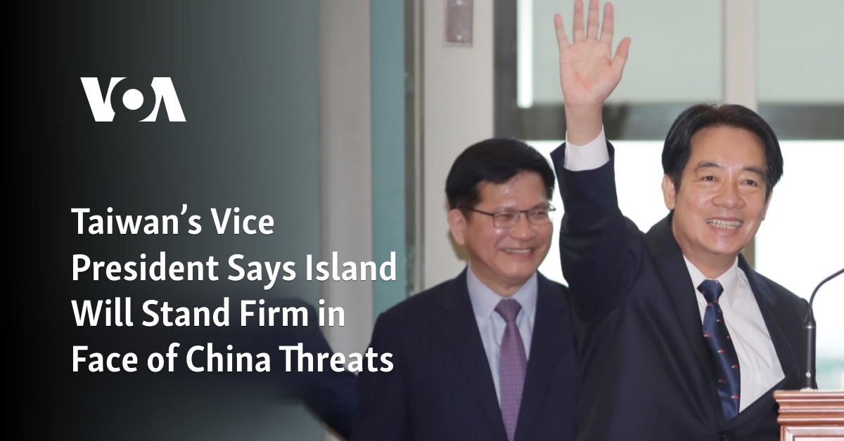 Taiwan’s Vice President Says Island Will Stand Firm in Face of China ...
