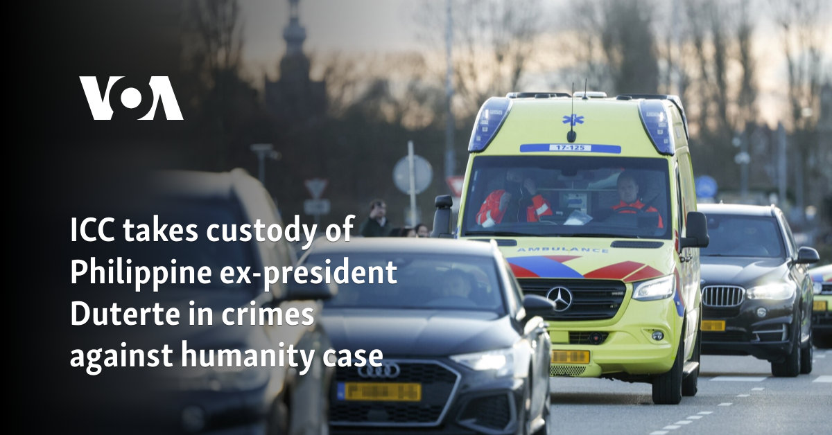 ICC takes custody of Philippine ex-president Duterte in crimes against humanity case