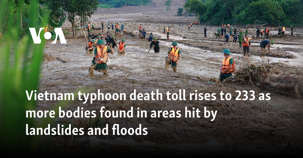Vietnam typhoon death toll rises to 233 as more bodies found in areas ...