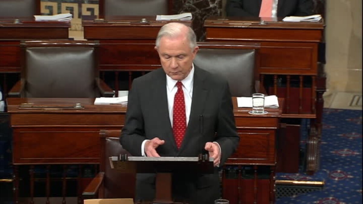 Attorney General Jeff Sessions thanks senators who voted for him
