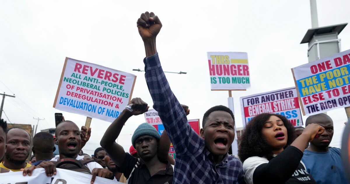 Nigeria’s opposition PDP condemns Russian flags at protest rallies