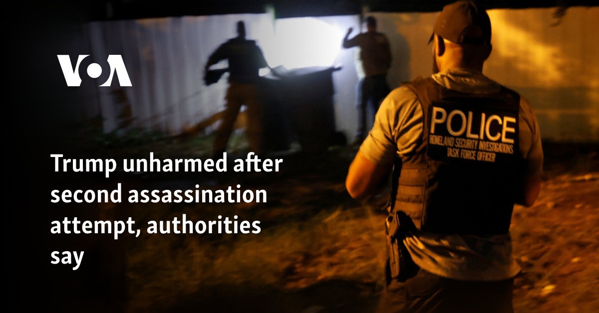 Trump unharmed after second assassination attempt, authorities say