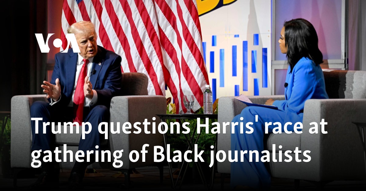 Trump questions Harris' race at gathering of Black journalists