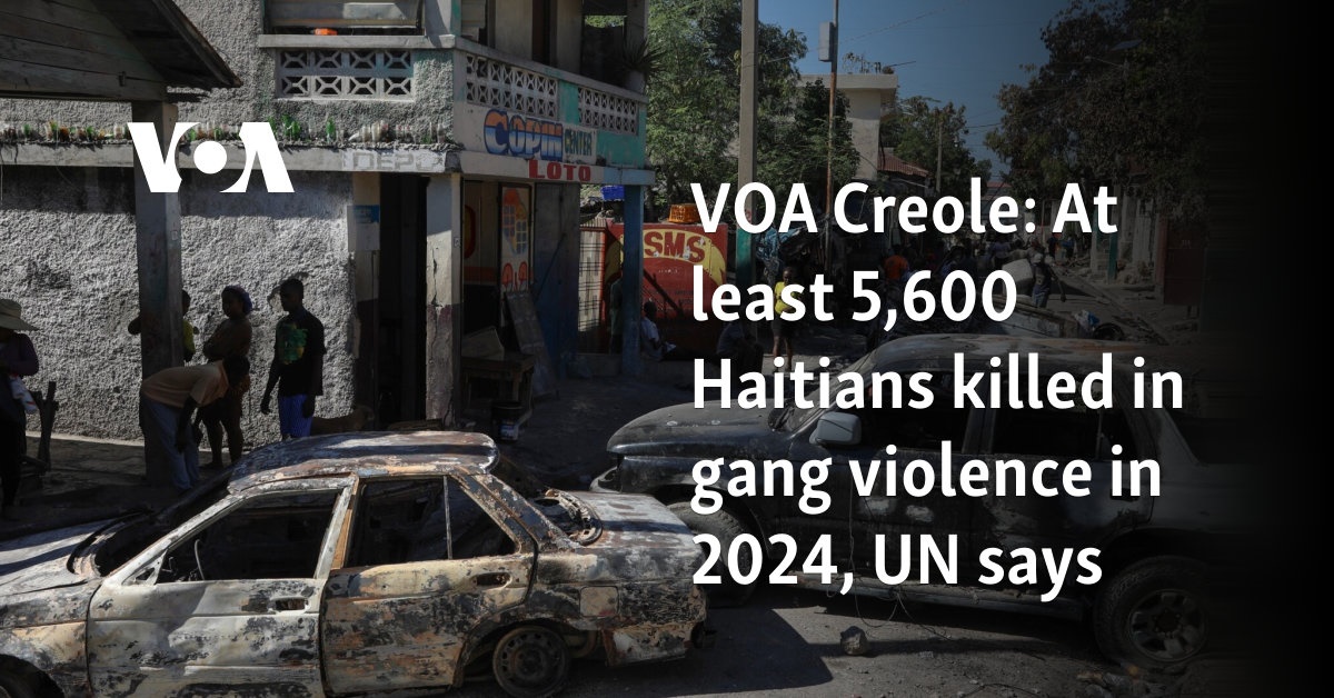 VOA Creole: At least 5,600 Haitians killed in gang violence in '24, UN says