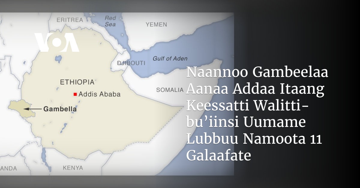 Naannoo Gambeelaa Aanaa Addaa Itaang Keessatti Walitti-bu’iinsi Uumame ...