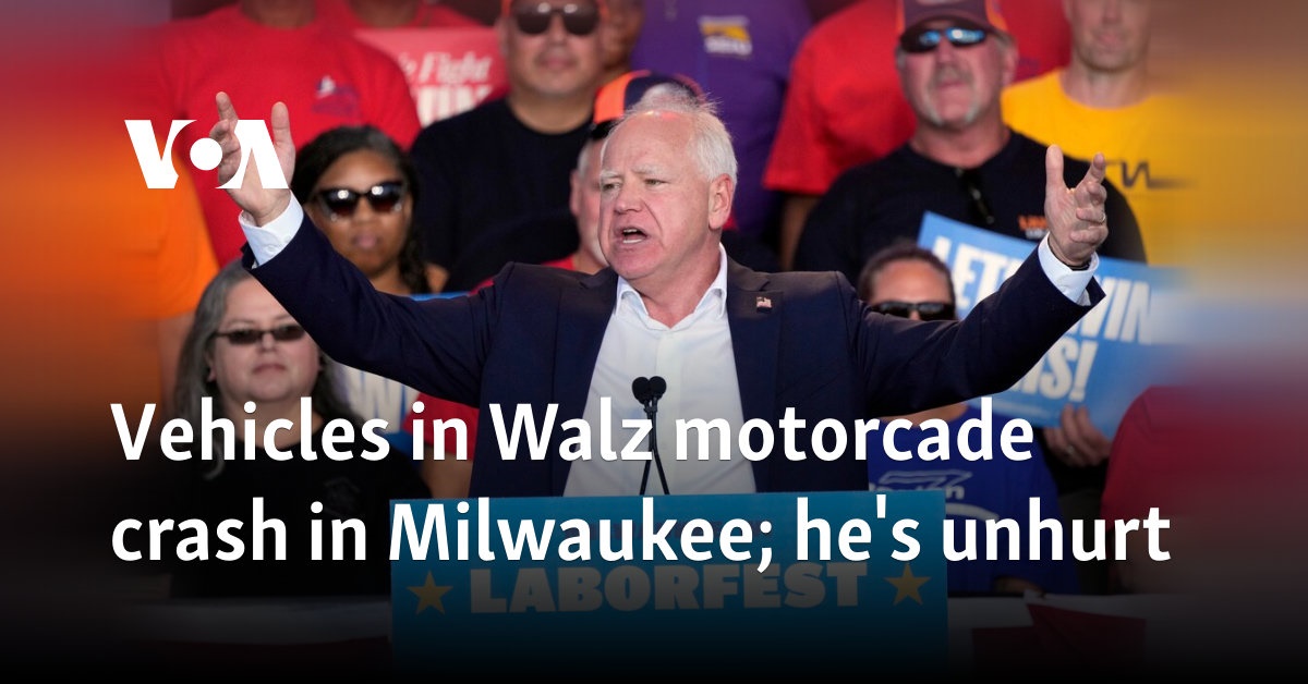 Vehicles in Walz motorcade crash in Milwaukee; he's unhurt