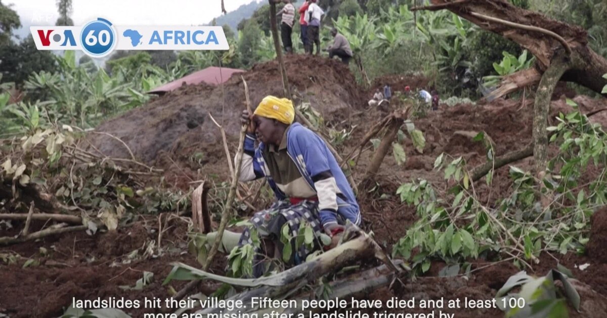 VOA60 Africa - Fifteen dead, more than 100 missing in Uganda landslide