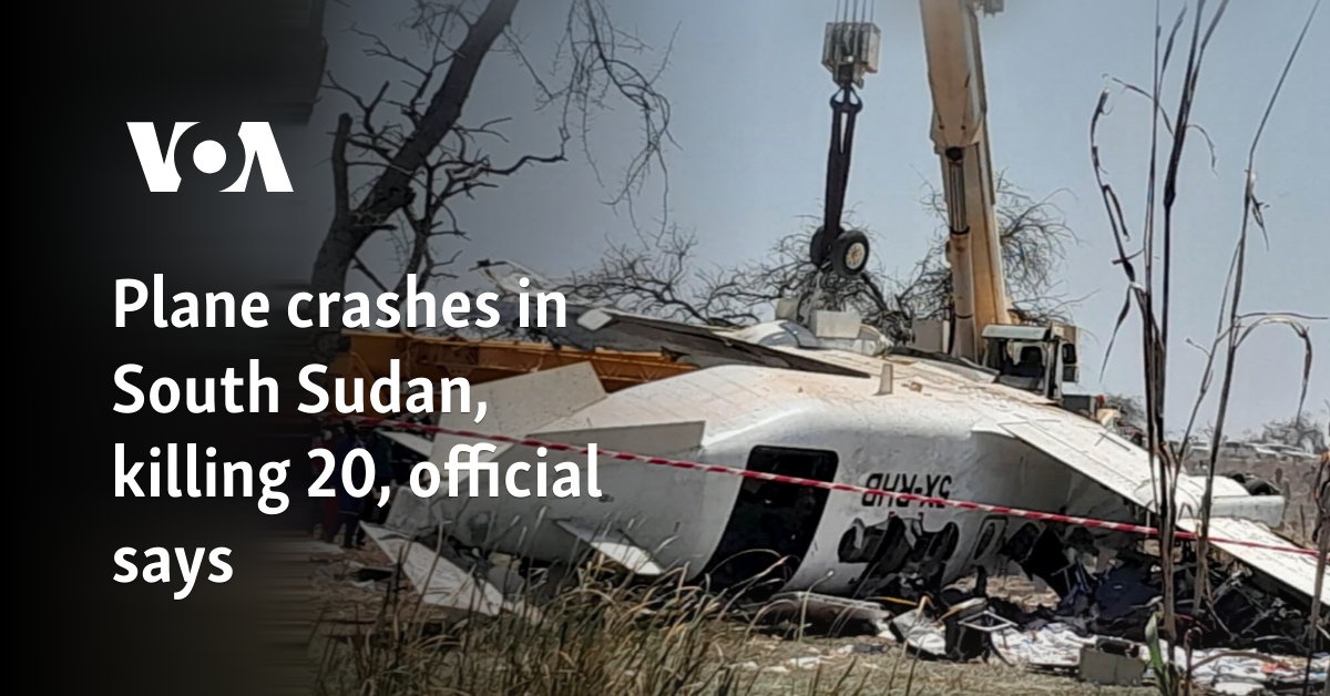 Plane crashes in South Sudan, killing 20, official says Plane crashes in South Sudan, killing 20, official says