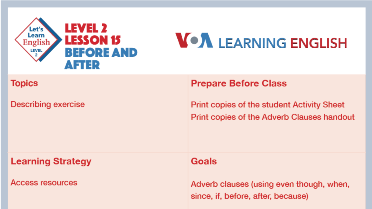 Let’s Learn English - Level 2 - Lesson 15